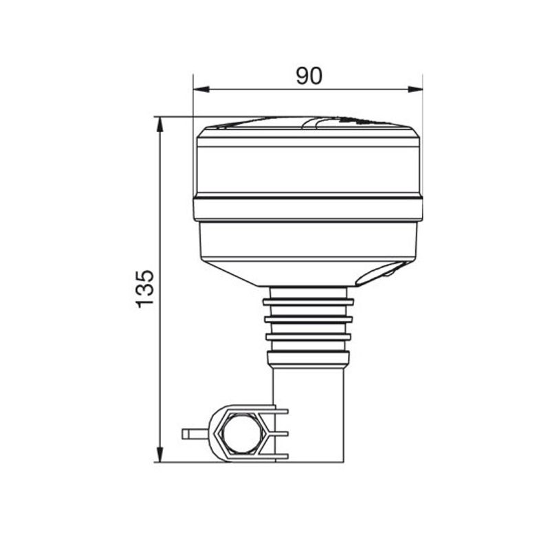 JAS Oceania | LED Beacon Micro Revolver Dual 10-30V Amber DIN Pole ...
